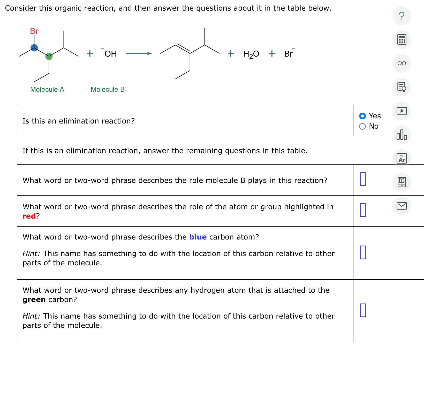 Solved Consider this organic reaction, and then answer the | Chegg.com