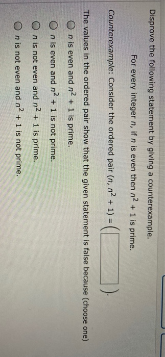 Solved Disprove The Following Statement By Giving A 