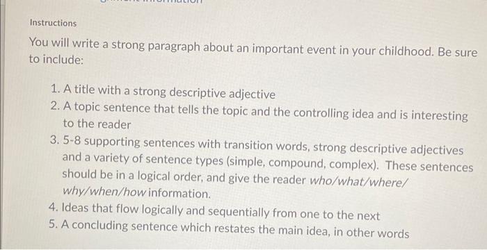 Solved ACtivity 11 | Changing meaning with descriptive | Chegg.com