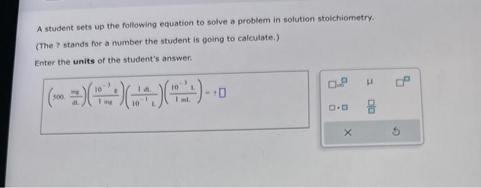 Solved A student sets up the following equation to solve a | Chegg.com
