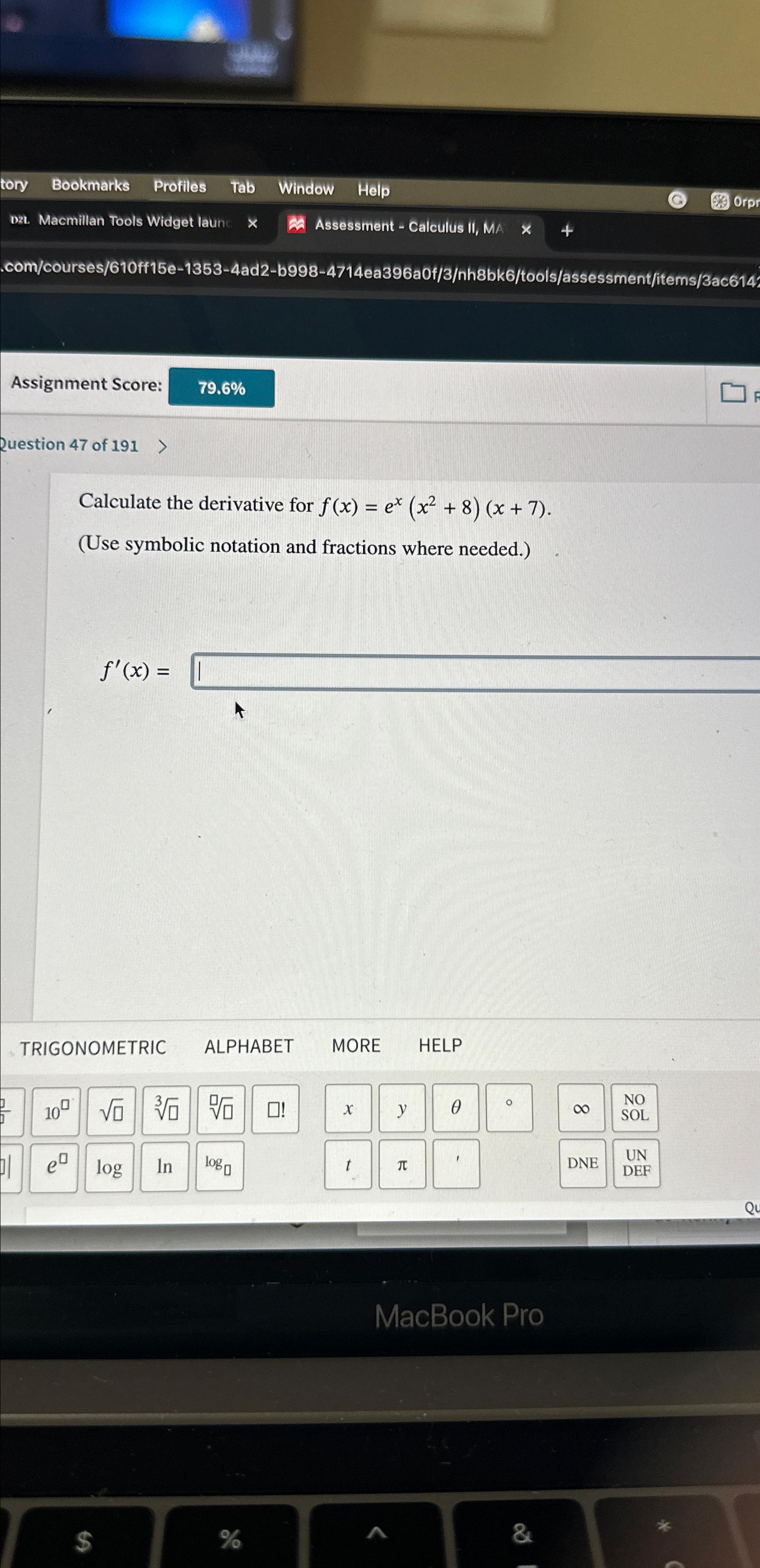 Solved Assignment Score:Question 47 ﻿of 191Calculate the | Chegg.com