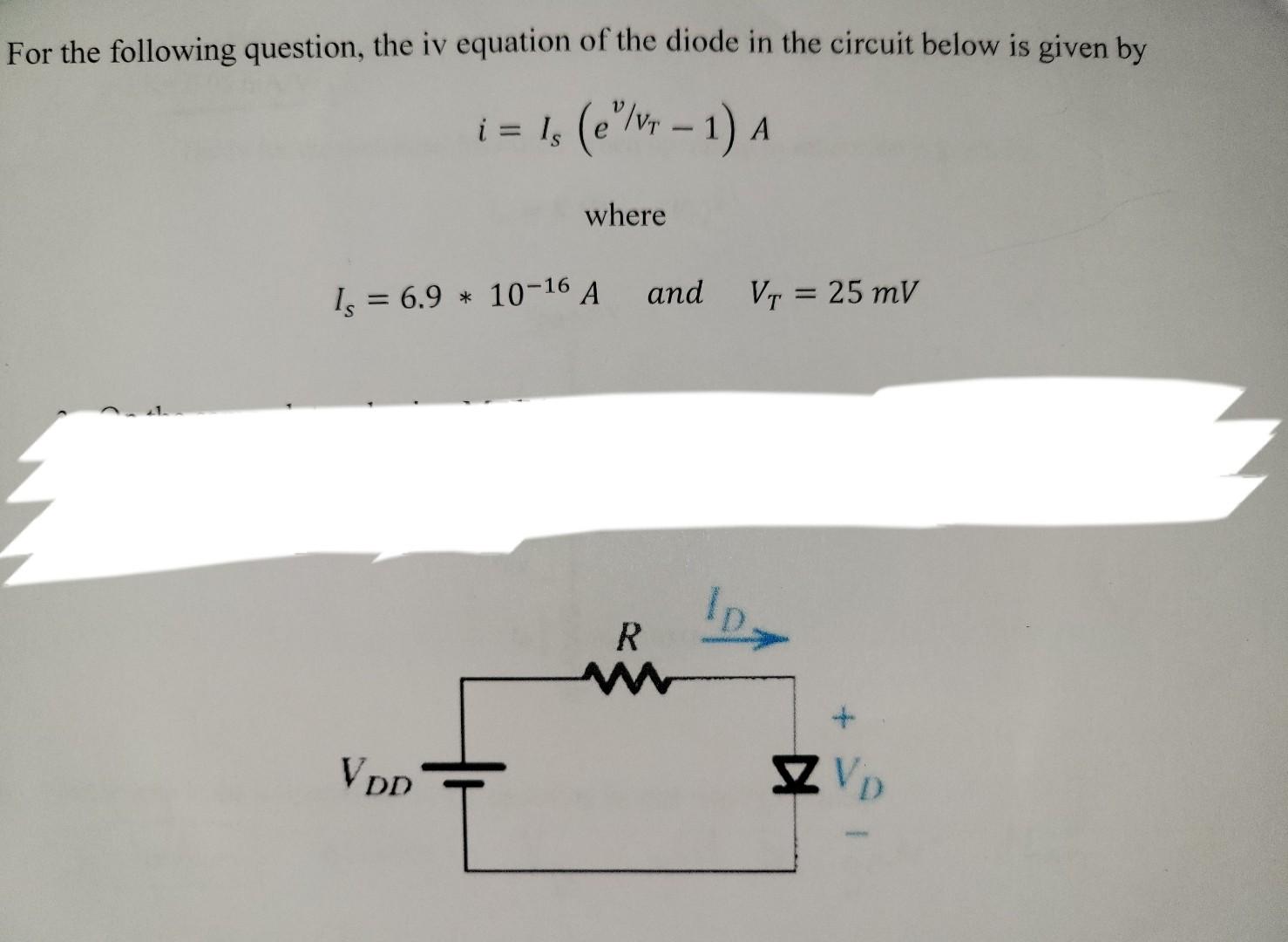 Solved For the following question, the iv equation of the | Chegg.com