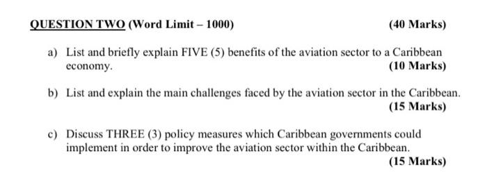 Solved QUESTION TWO (Word Limit - 1000) (40 Marks) a) List | Chegg.com