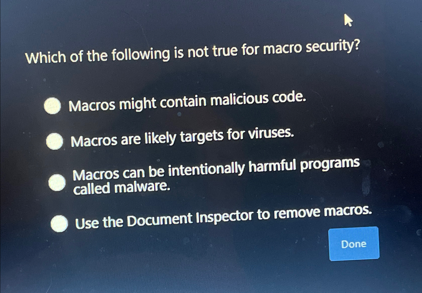 Solved Which of the following is not true for macro | Chegg.com