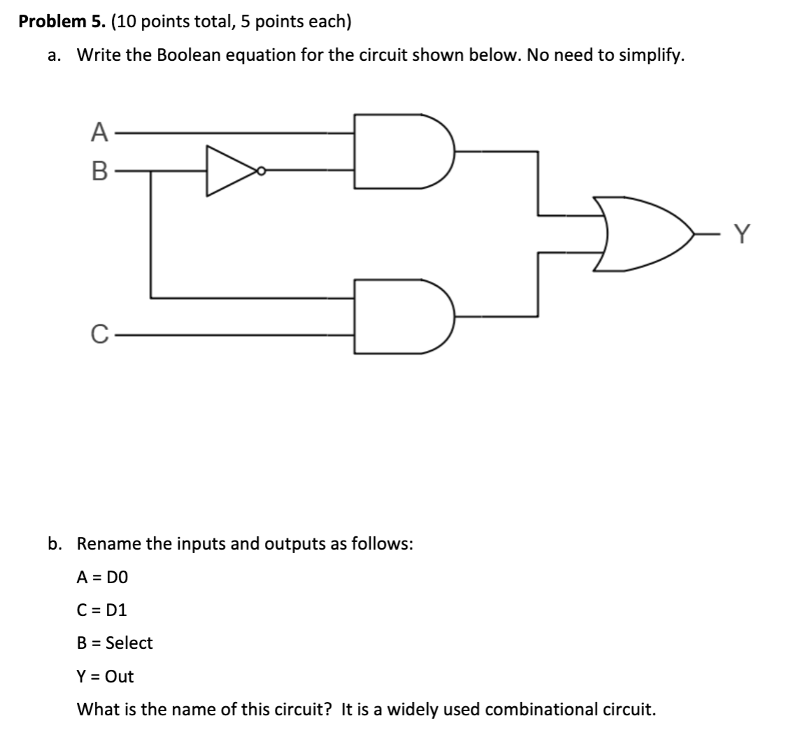 Solved Problem 5. ( 10 points total, 5 points each)a. | Chegg.com Solved Problem 5. ( 10 points total, 5 points each)a. | Chegg.com
