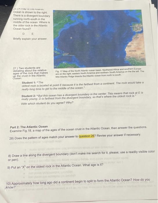 Solved Mid Ocean Ridge ACTIVITY 4 - TECTONIC RATES & THE AGE | Chegg.com