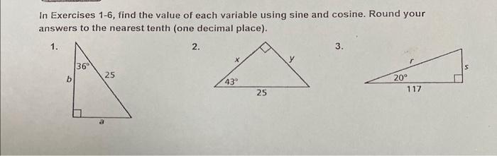 Solved In Exercises 1-6, find the value of each variable | Chegg.com