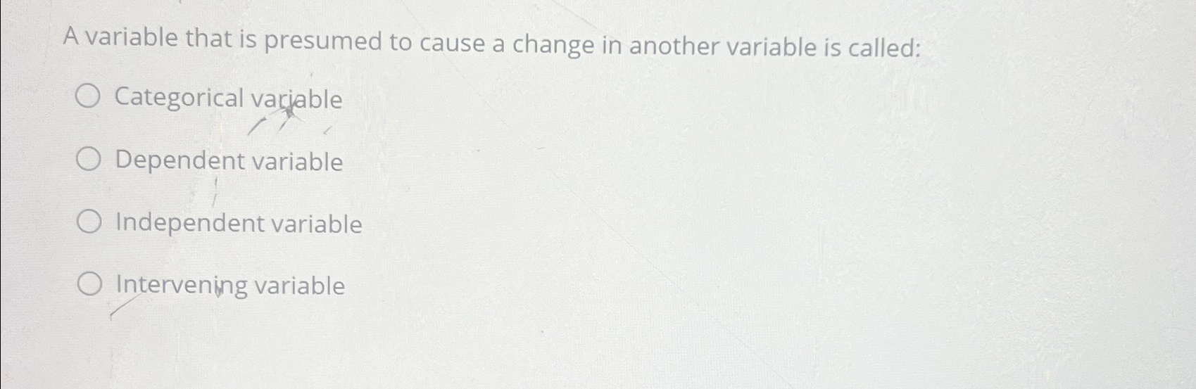 Solved A variable that is presumed to cause a change in | Chegg.com