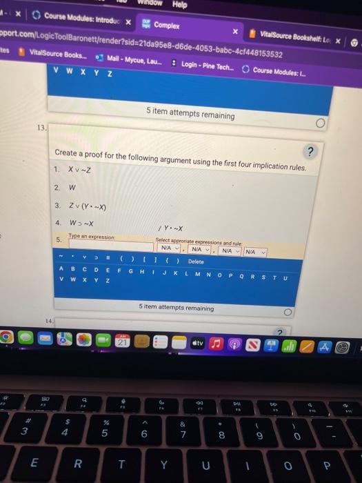 Use the first four implication rules to create a | Chegg.com