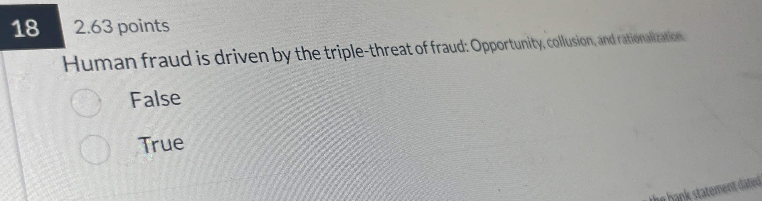 Solved 182.63 ﻿pointsHuman fraud is driven by the | Chegg.com