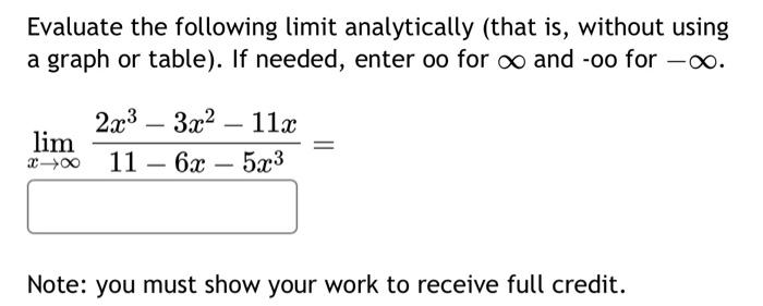 Solved Evaluate the following limit analytically (that is, | Chegg.com