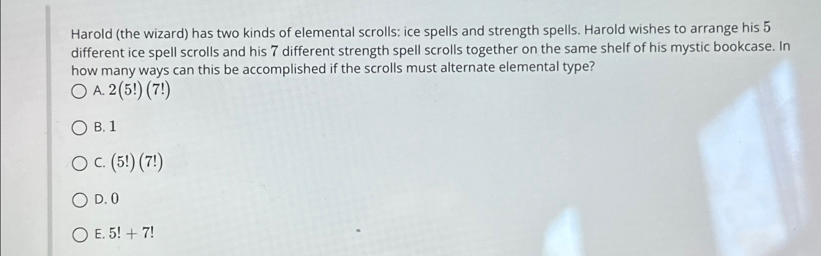 Solved Harold (the wizard) ﻿has two kinds of elemental | Chegg.com