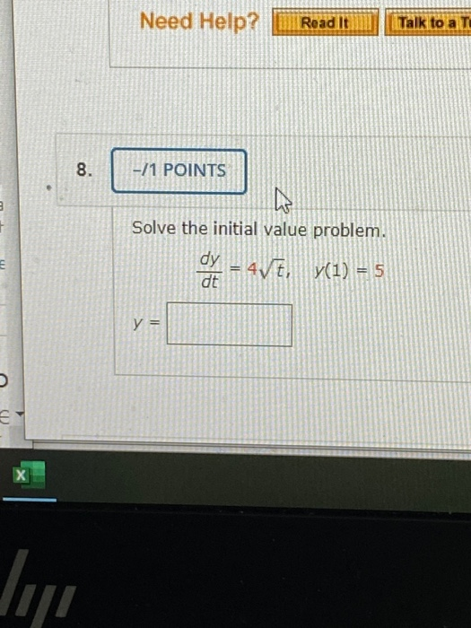 Solved Need Help? Readit Talk to an |-/1 POINTS Solve the | Chegg.com Solved Need Help? Readit Talk to an |-/1 POINTS Solve the | Chegg.com