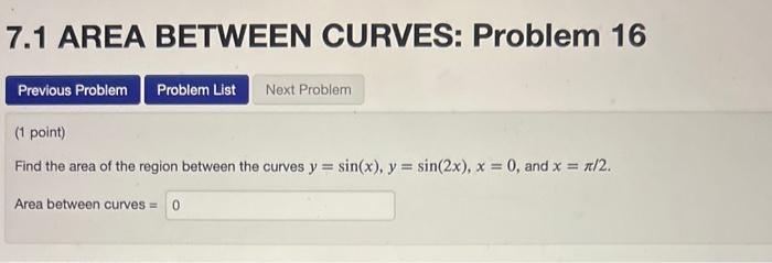 Solved Find the area of the region between the curves | Chegg.com