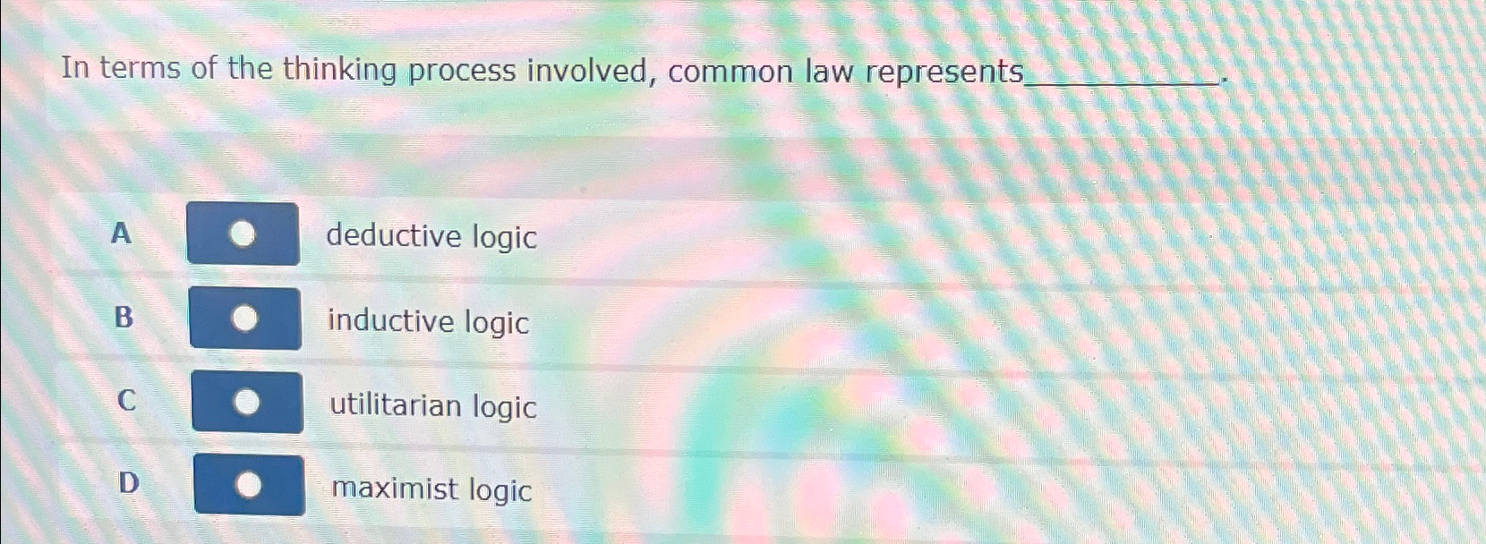 Solved In terms of the thinking process involved, common law | Chegg.com