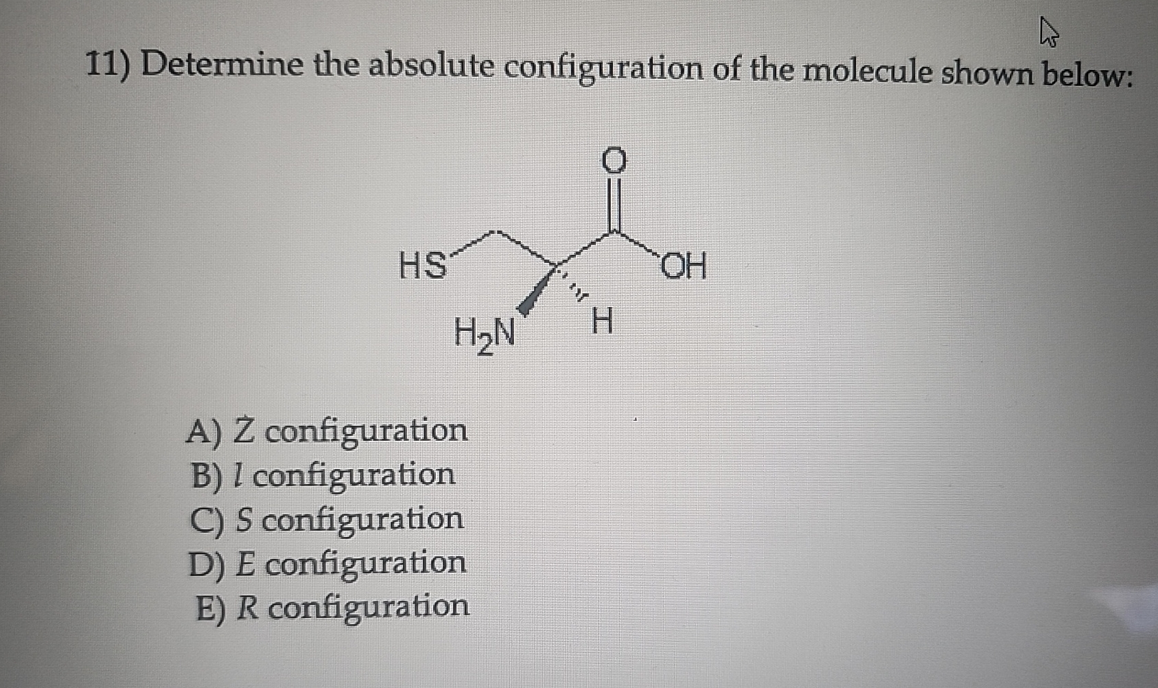 Solved Determine the absolute configuration of the molecule | Chegg.com