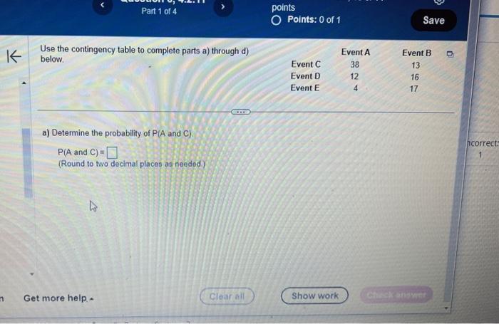 Solved Use the contingency table to complete parts a) | Chegg.com
