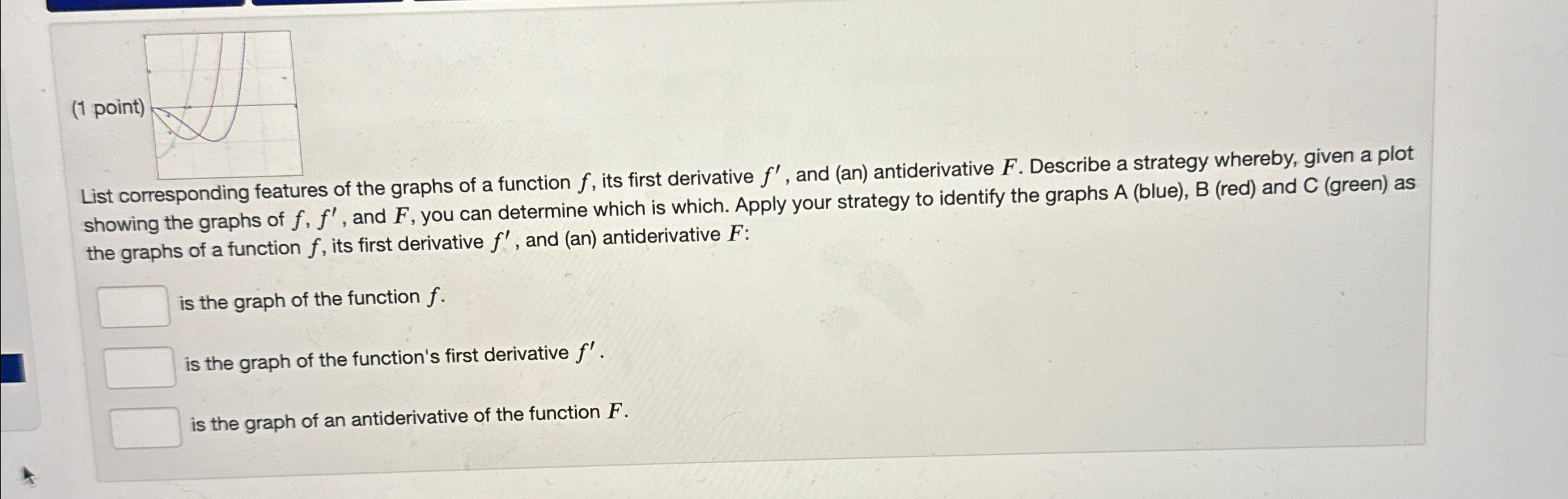Solved List corresponding features of the graphs of a | Chegg.com