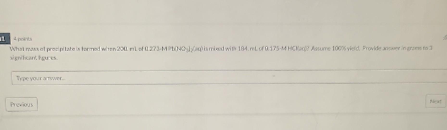 Solved 4 points What mass of precipitate is formed when 200. | Chegg.com