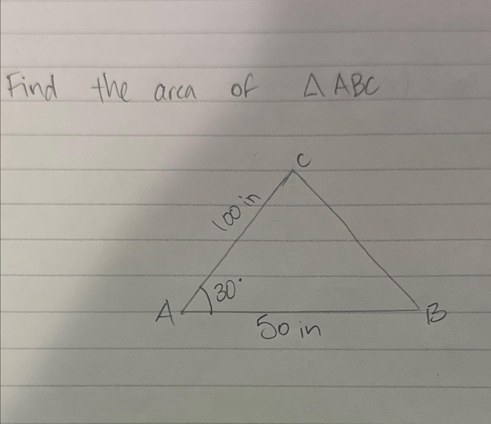 Solved Find the area of ????ABC | Chegg.com