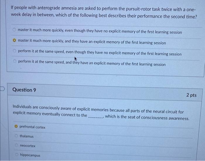 Solved If people with anterograde amnesia are asked to | Chegg.com