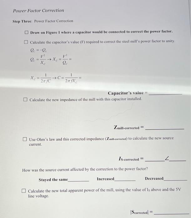 Solved Step Two: Impedance, Current, and Power Calculations. | Chegg.com
