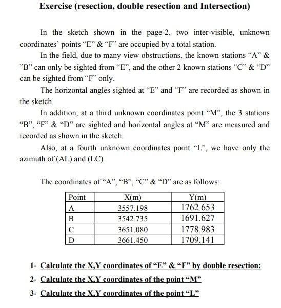 Exercise (resection, double resection and | Chegg.com