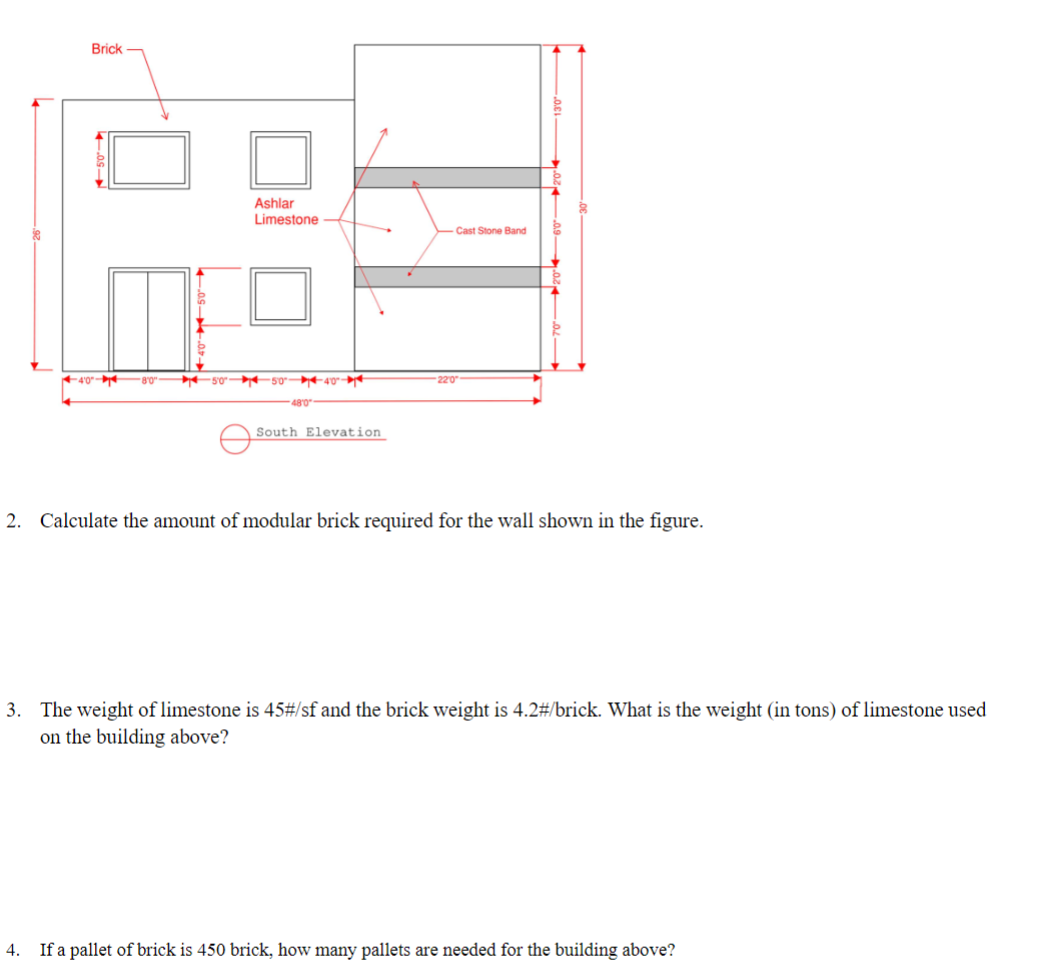 Solved Calculate the amount of modular brick required for | Chegg.com