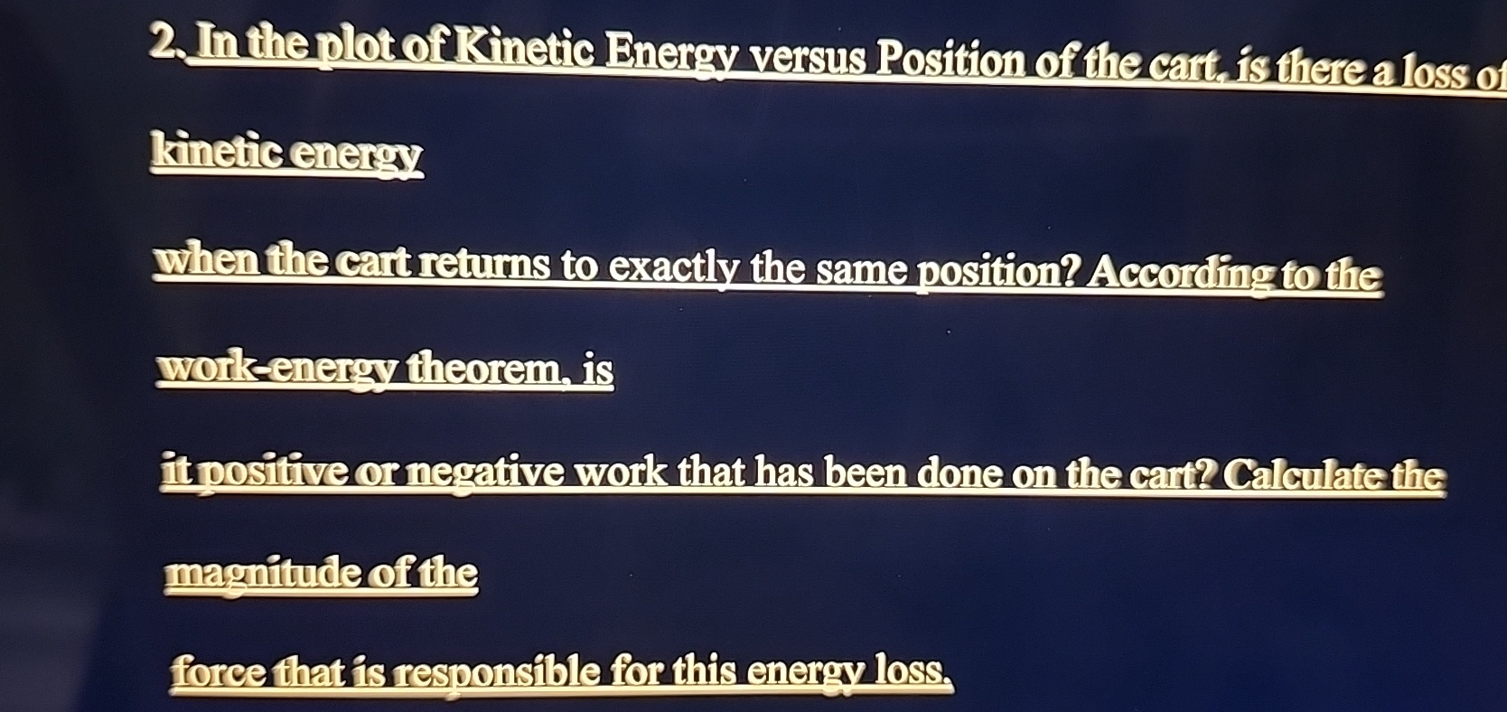 Solved In the Dlot of Kinetic Energy versus Position of the | Chegg.com