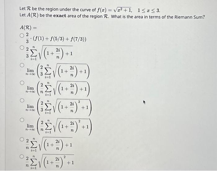 Solved Let R be the region under the curve of | Chegg.com