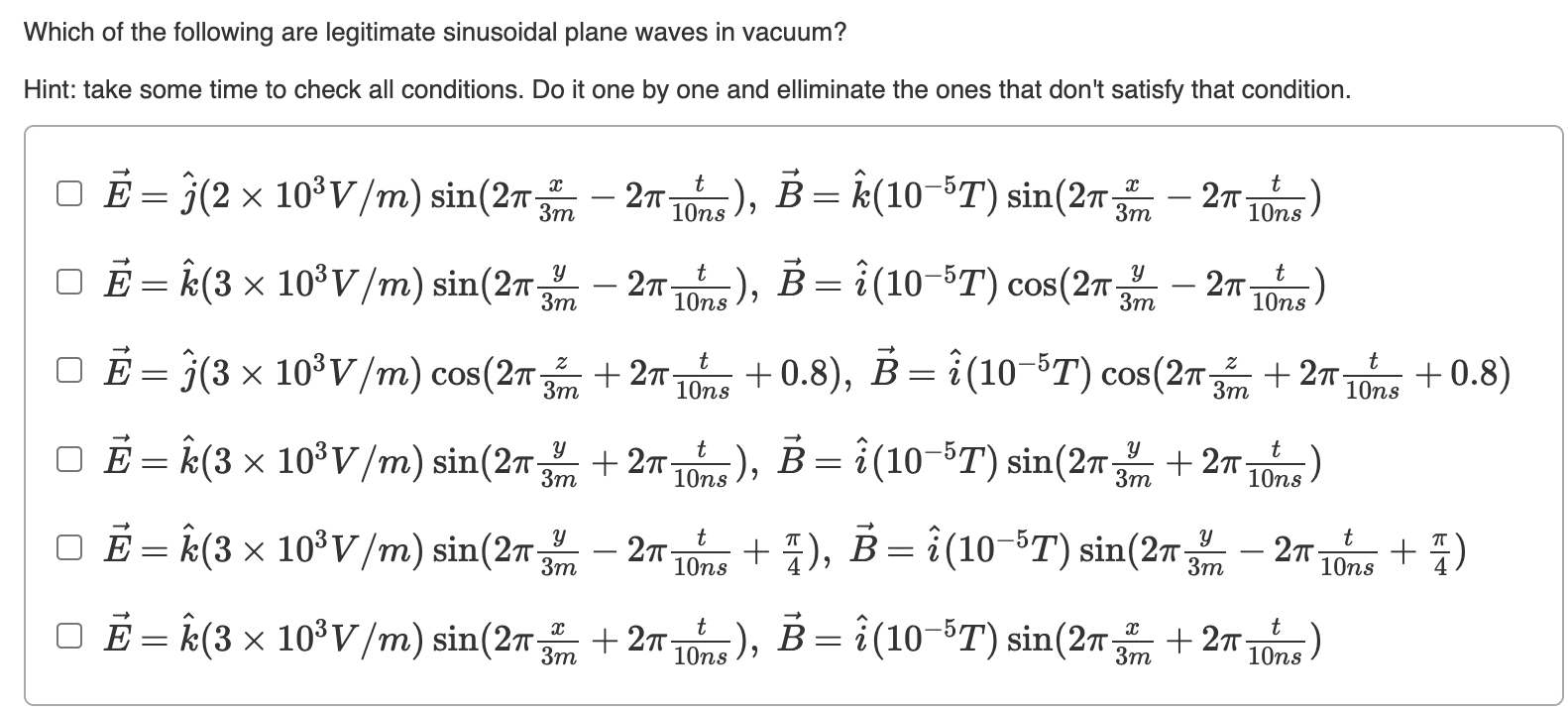 Solved Which of ﻿the following are legitimate sinusoidal | Chegg.com