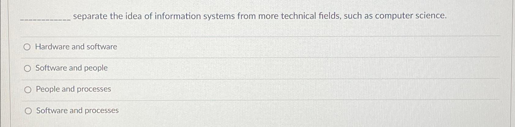 Solved separate the idea of information systems from more | Chegg.com