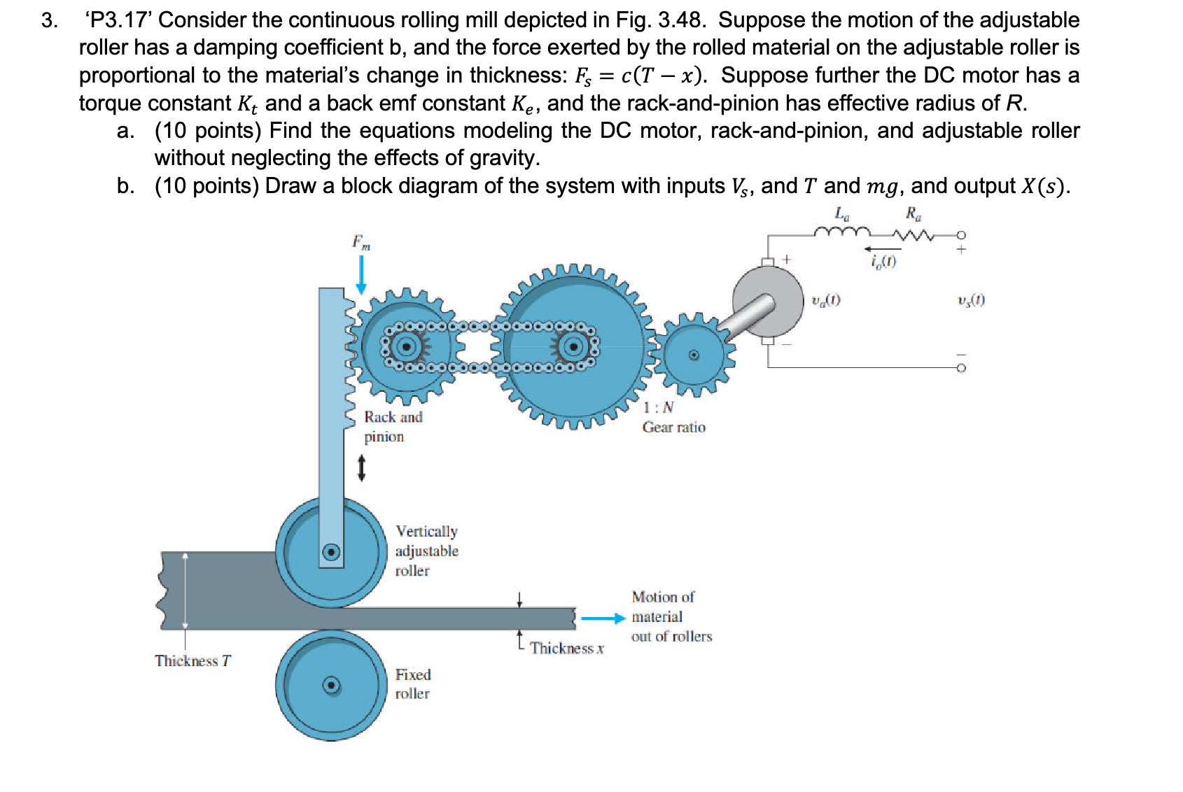3. 'P3.17' ﻿Consider the continuous rolling mill | Chegg.com