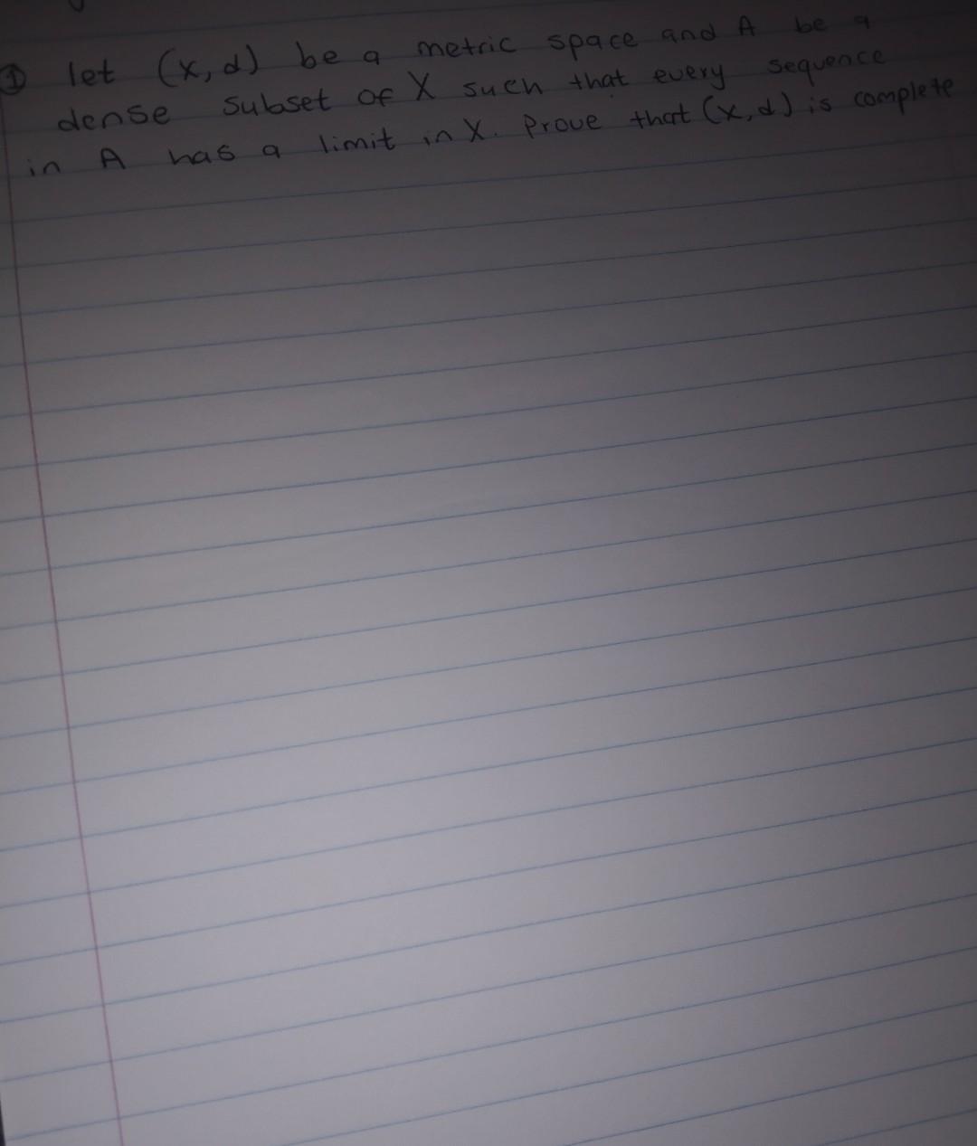 Solved let (x,d) be a metric space and A be 9 dense subset | Chegg.com