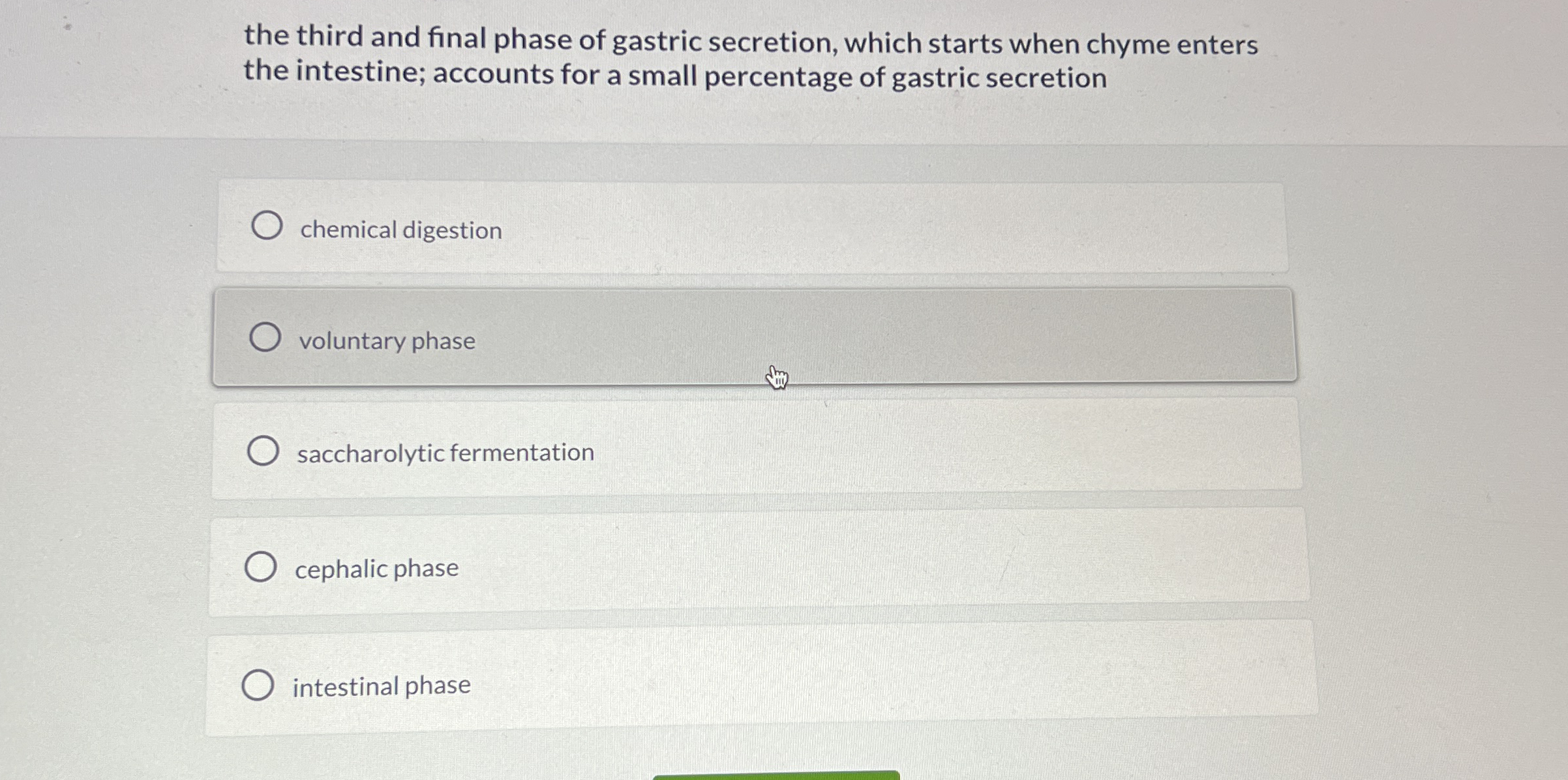 Solved the third and final phase of gastric secretion, | Chegg.com