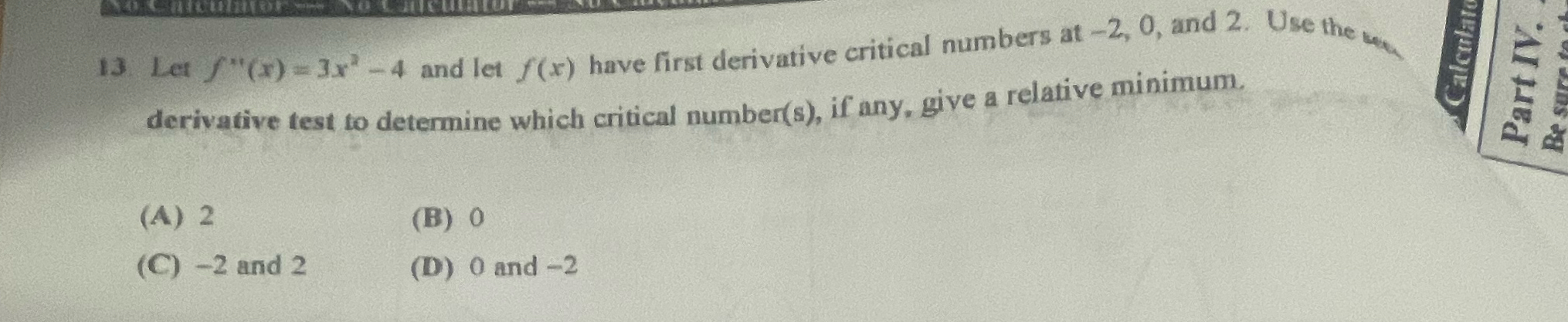 Solved Let f''(x)=3x2-4 ﻿and let f(x) ﻿have first derivative | Chegg.com