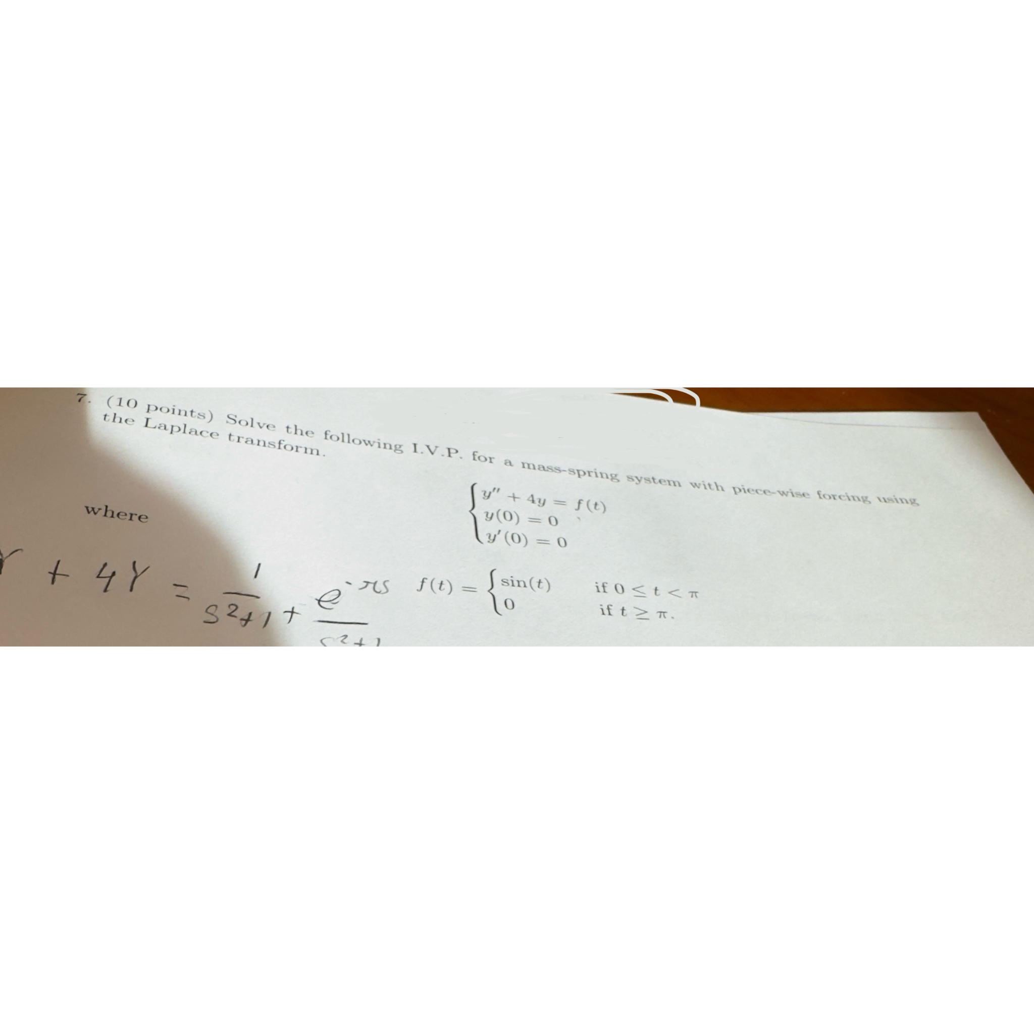 Solved (10 ﻿points) ﻿Solve the following I.V.P. ﻿for a | Chegg.com