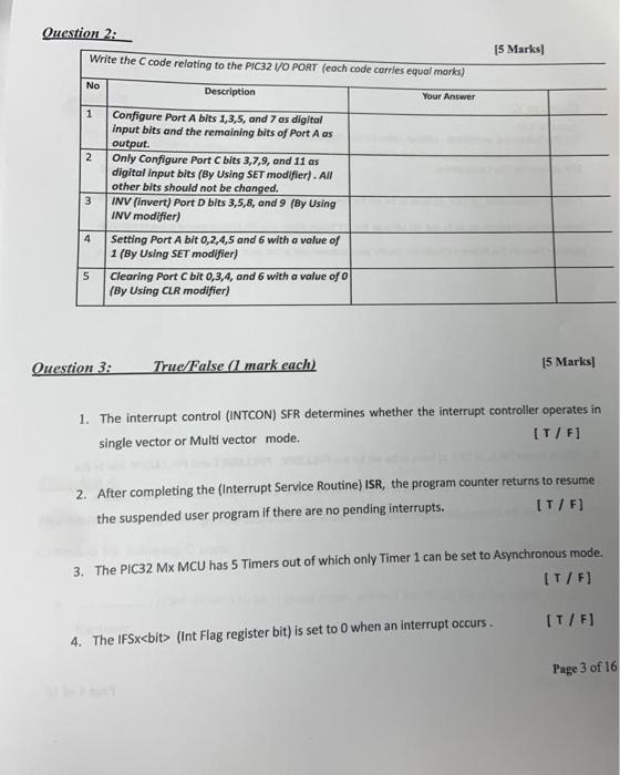 Solved Question 2: 15 Marks) Write the code relating to the | Chegg.com