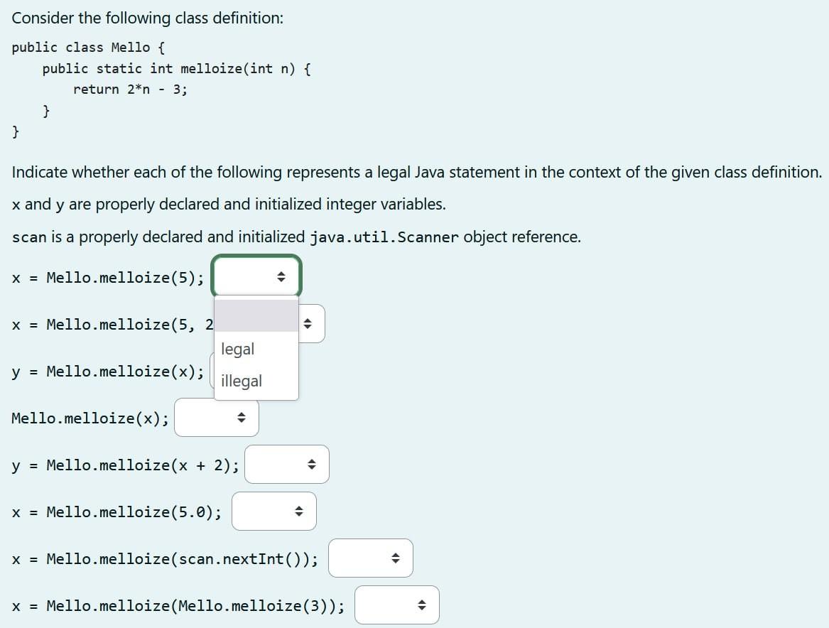 Solved Consider the following class definition: public class | Chegg.com