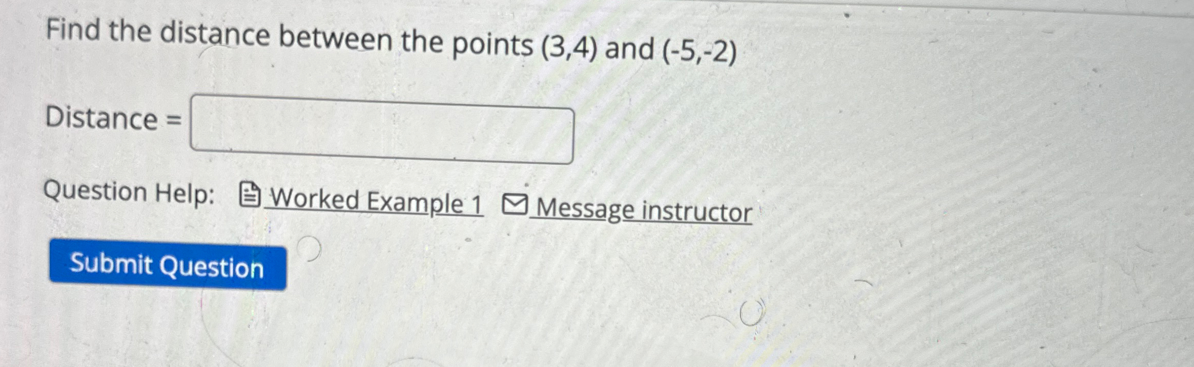 Solved Find the distance between the points (3,4) ﻿and | Chegg.com