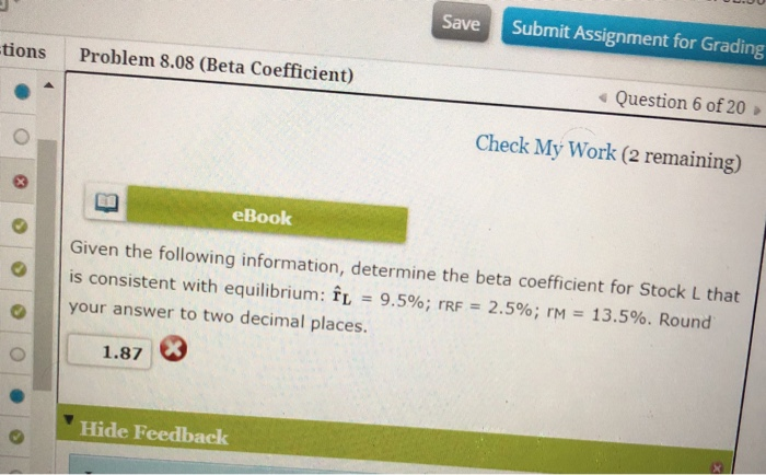 Solved Save Submit Assignment For Grading Tions Problem 8 08
