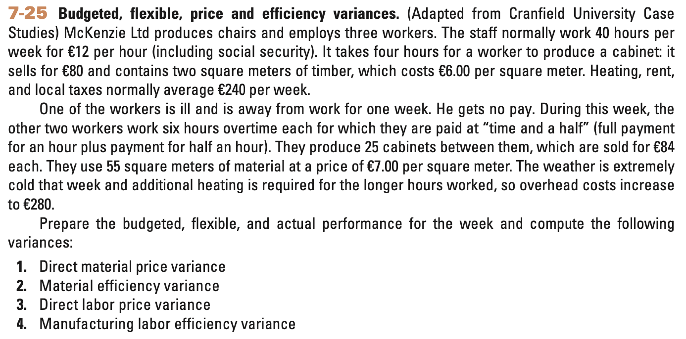 Solved 7-25 ﻿Budgeted, flexible, price and efficiency | Chegg.com