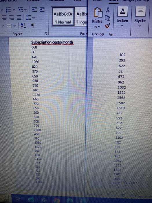 Solved in the table below you see "subscribe cist" for 59 | Chegg.com