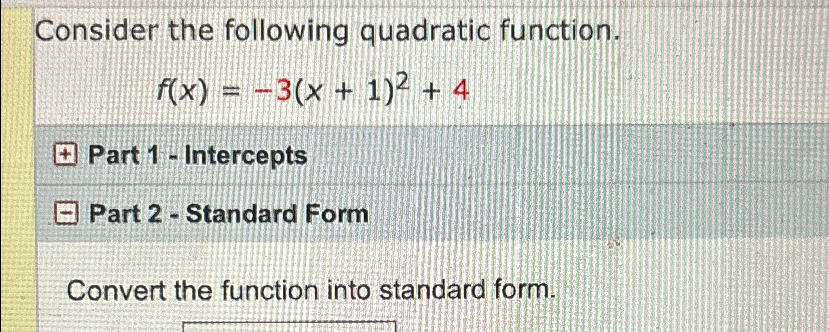 Solved Consider the following quadratic | Chegg.com