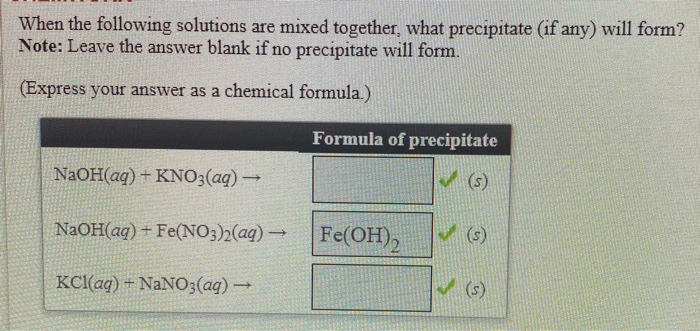 Solved When the following solutions are mixed together, what | Chegg.com