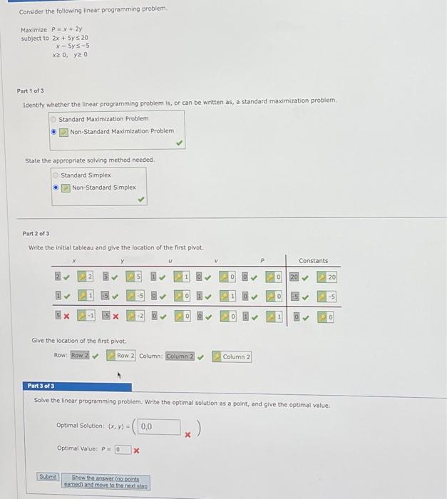 Solved Consider the following linear programming problem. | Chegg.com