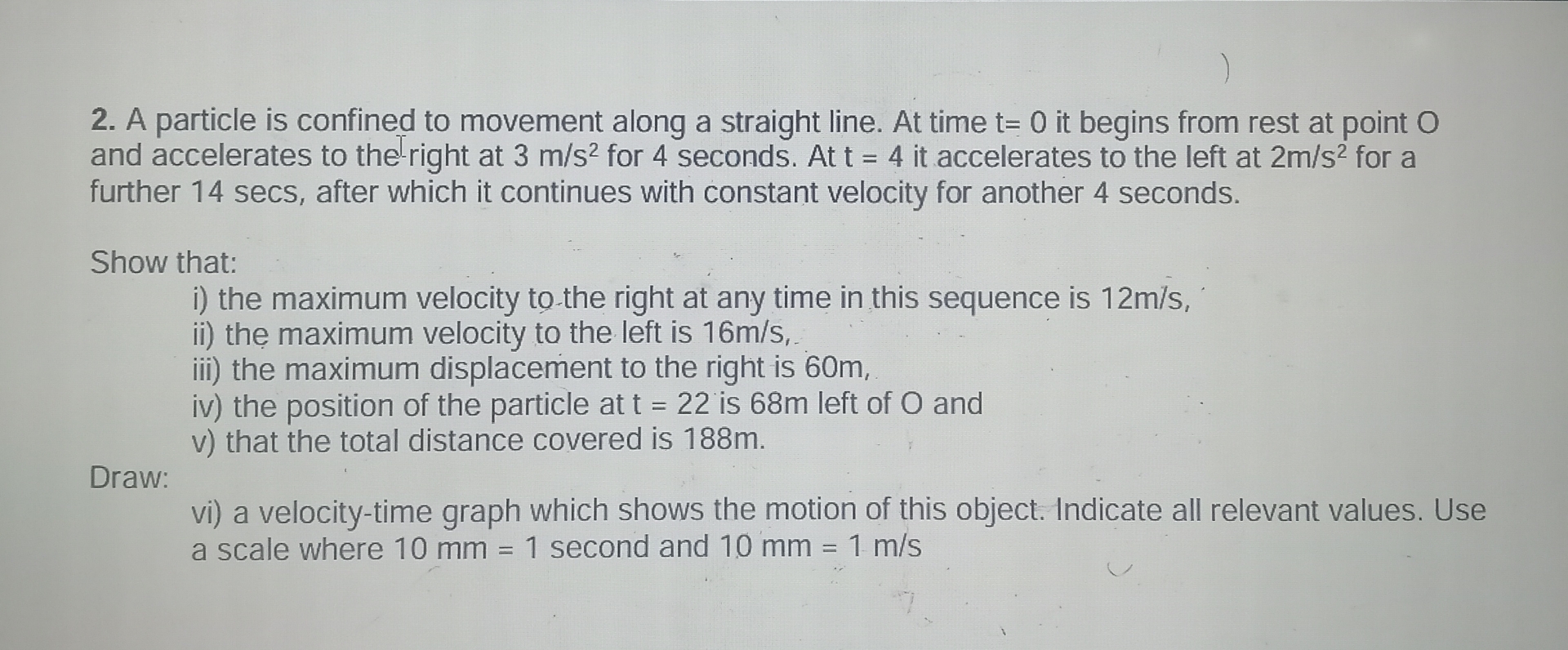 Solved A particle is confined to movement along a straight | Chegg.com