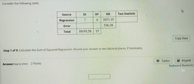 Solved Consider the following table: Source SS DF Test | Chegg.com