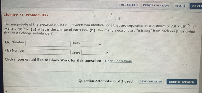 Solved FULL SCREEN PRINTER VERSION 4 BACK NEXT Chapter 21, | Chegg.com