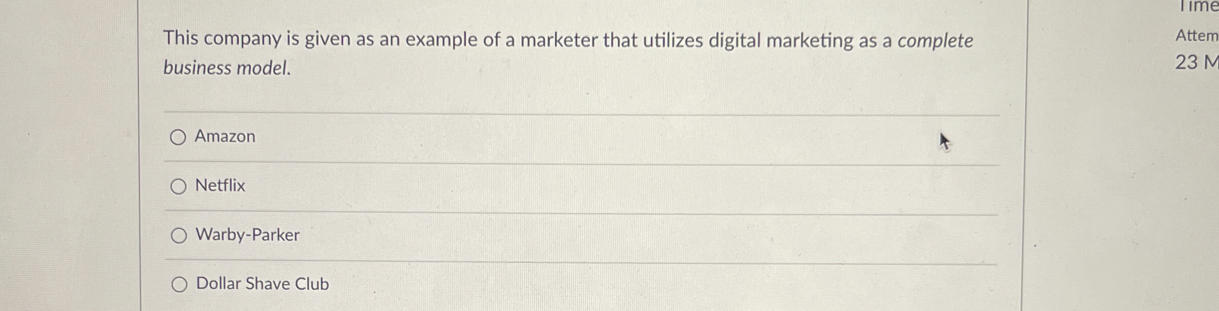 Solved This company is given as an example of a marketer | Chegg.com